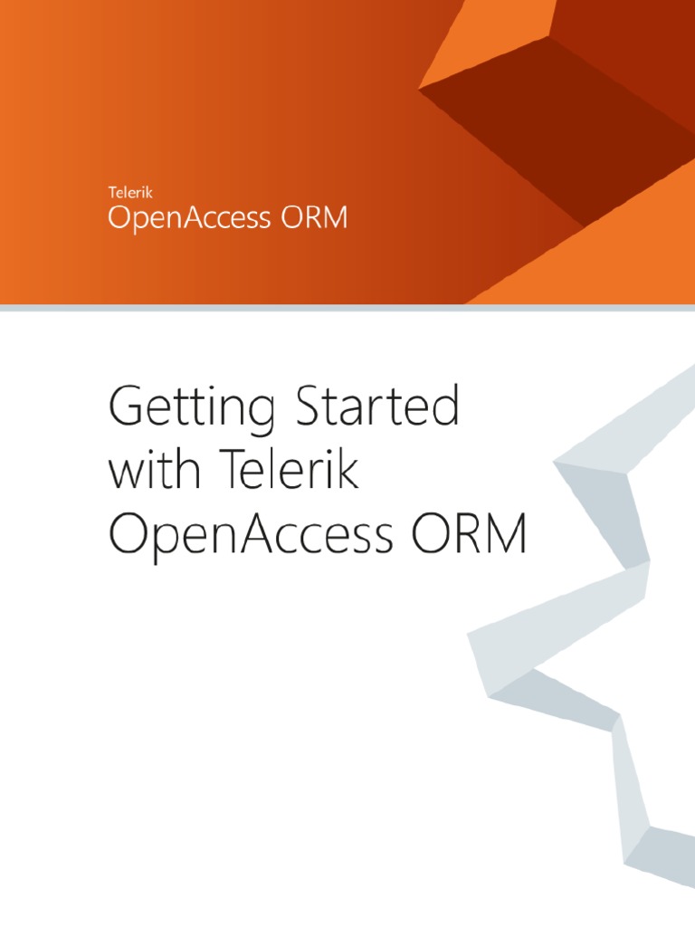 Getting Started With Telerik Openaccess Orm Guide Pdf Object Relational Mapping Microsoft