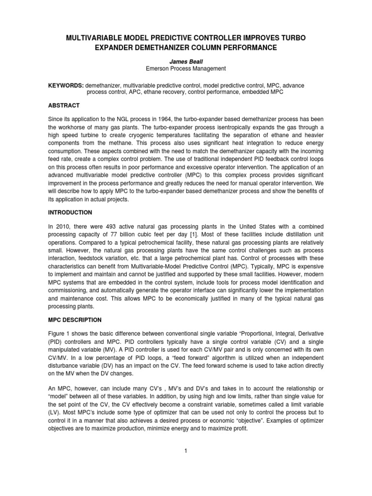 02 - Multivariable Model Predictive Controller Improves Turbo Expander Demethanizer Column ...