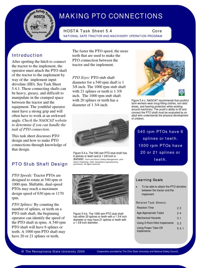 5.4 Making PTO Connections | PDF | Tractor | Machines