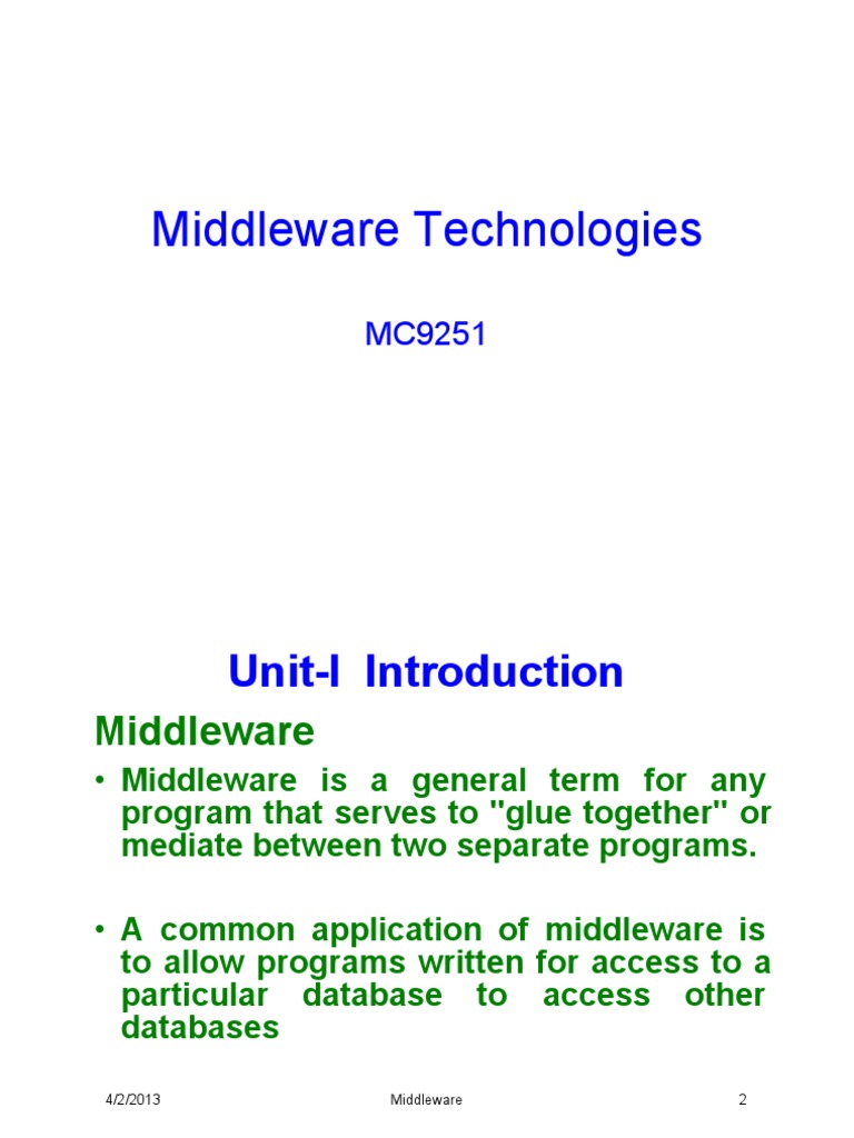 Middleware & Client-Server Guide | PDF | Web Server | Internet & Web