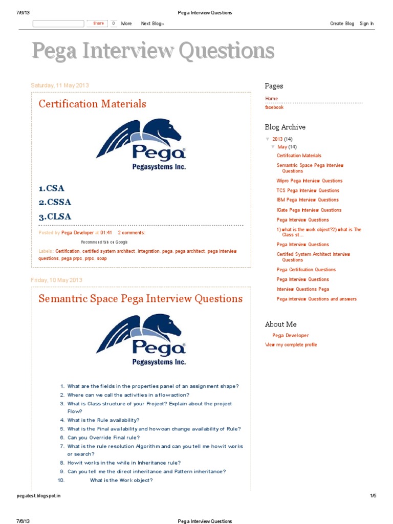 Pega Interview Questions | PDF | Object (Computer Science) | Class ...