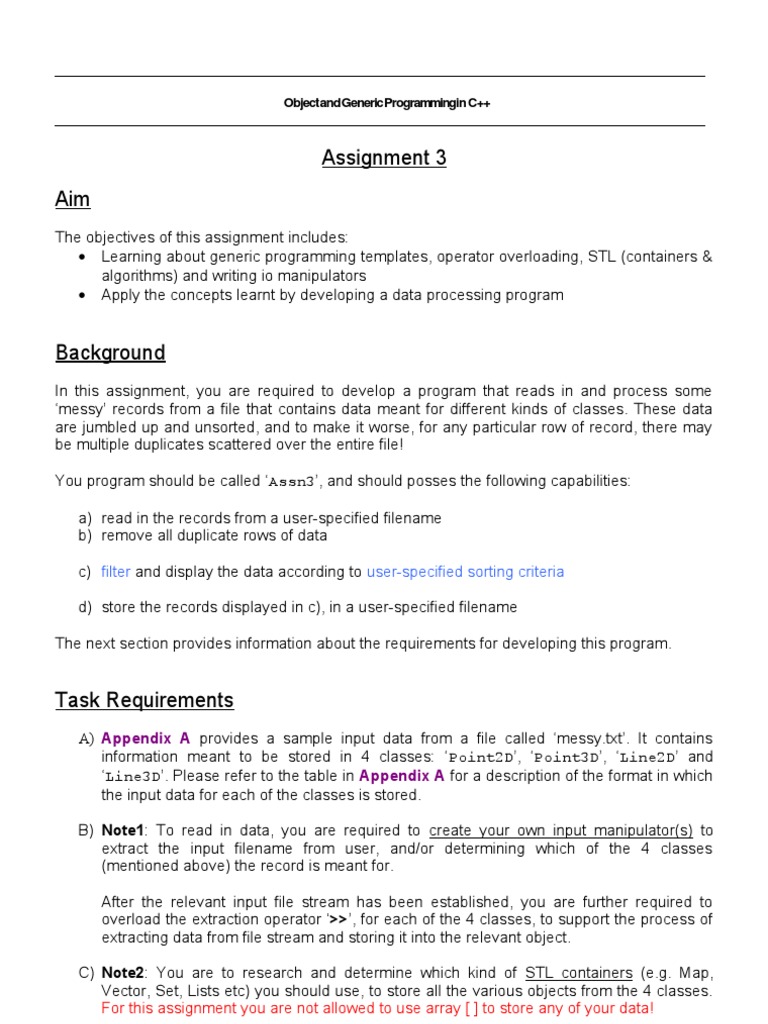 Assignmt 3 Pdf Parameter Computer Programming File Format