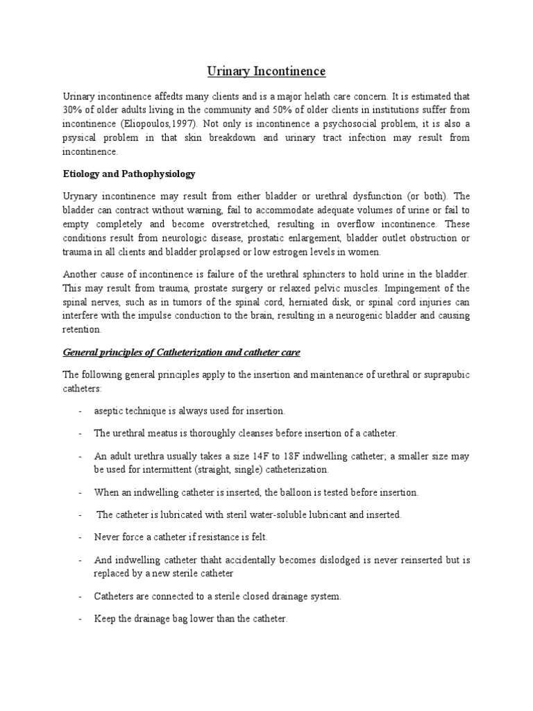 Urinary Incontinence | PDF | Urinary Incontinence | Urology