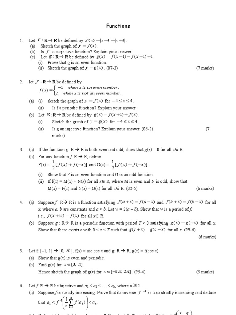 Functions: R R Be Defined by | PDF | Function (Mathematics) | Mathematical Problem Solving