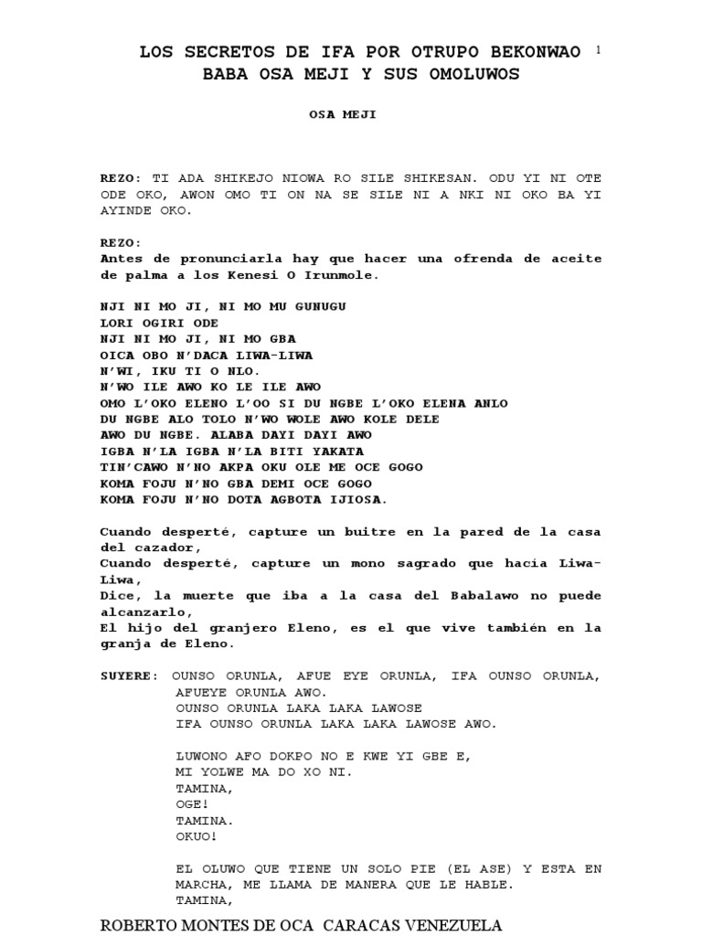 Osa Meji: Secretos y Rituales de Ifá | PDF | Religión y creencia ...