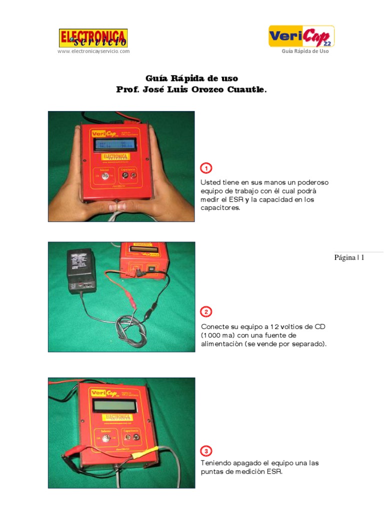 2413 VeriCap (CapaCheck) Medidor de ESR y Capacitacias | PDF ...