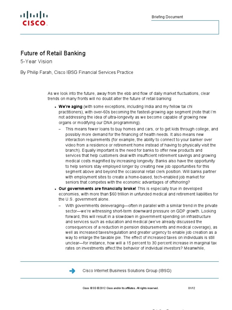 Future of Retail Banking 5 Year Vision | PDF | Finance & Money Management