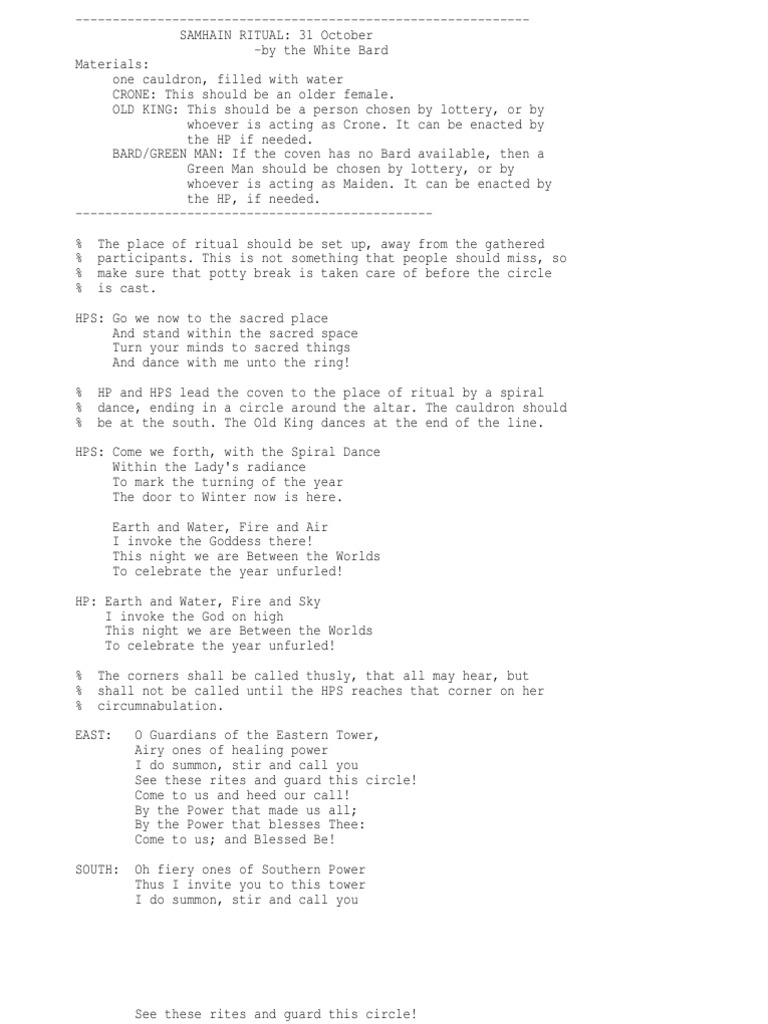 Samhain Ritual | PDF | Witchcraft | Death