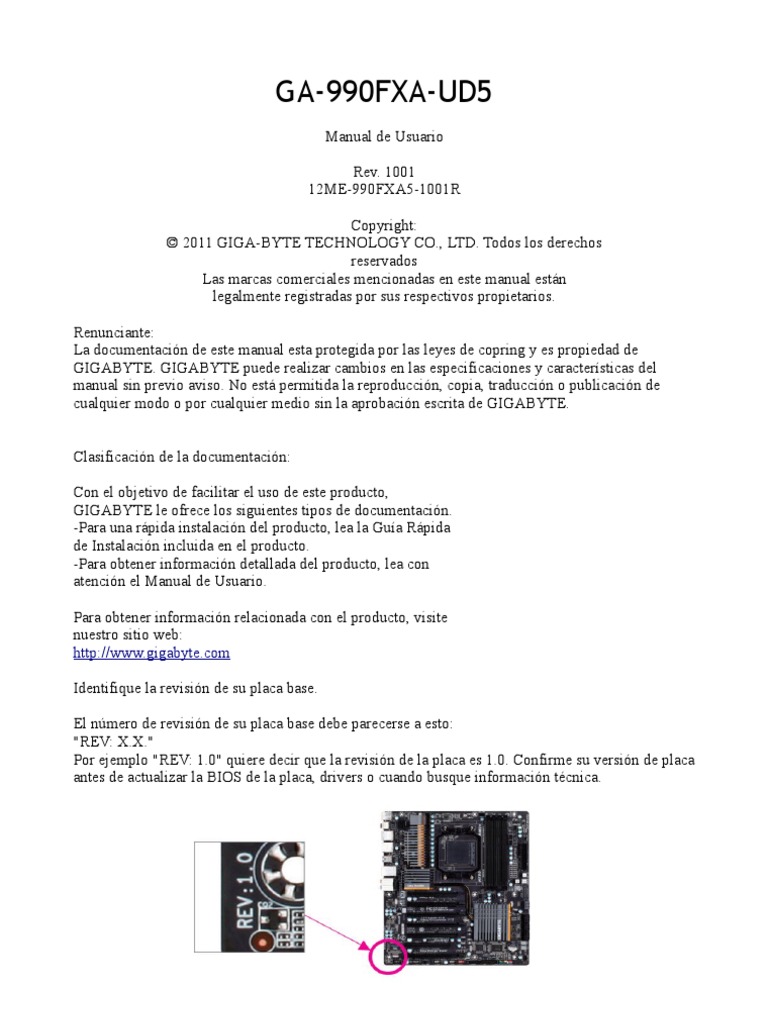 990fxa-Ud5 Manual Español | PDF | USB | Bios