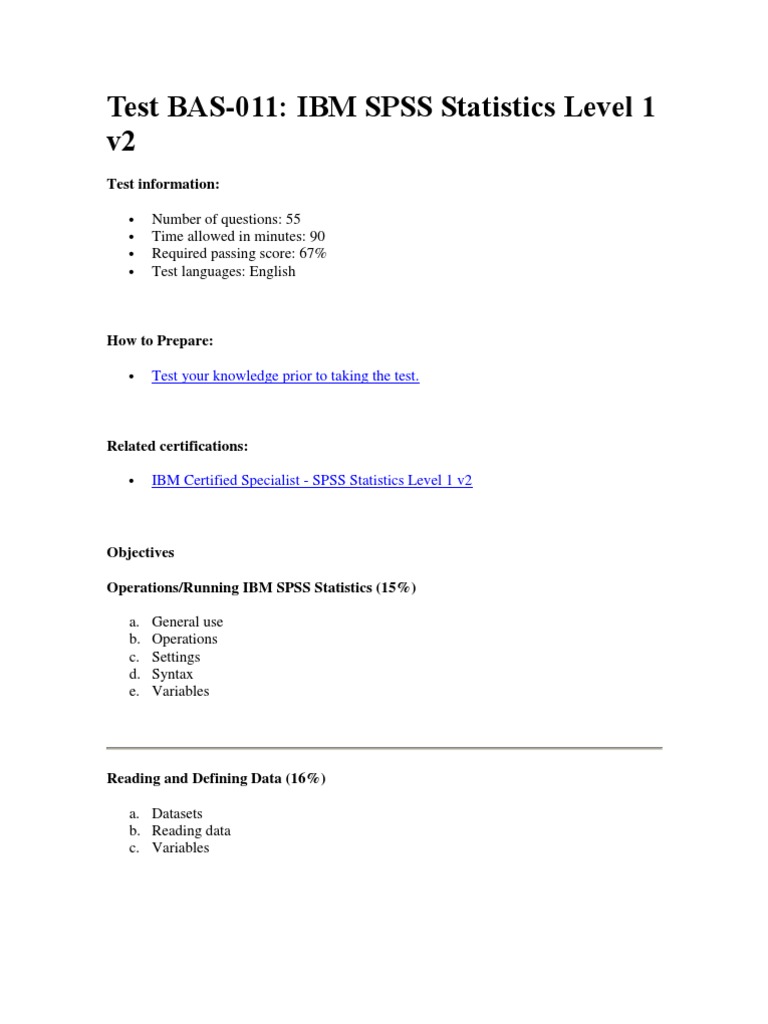 Test BAS | Spss | Statistics