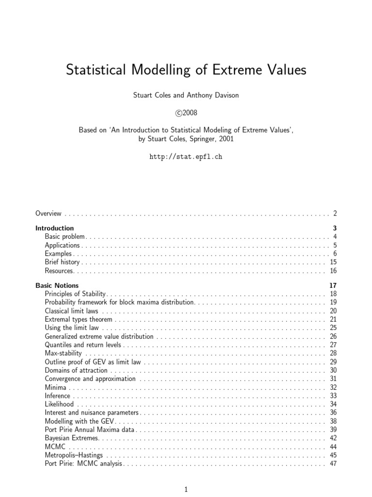 Statistical Modelling of Extreme Values | PDF | Statistical Inference ...