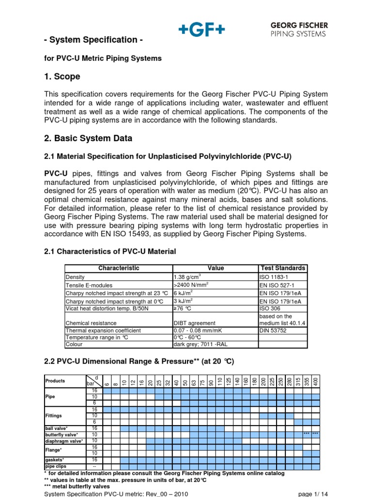 System Specification - PVC-U Metric | Download Free PDF | Valve | Pipe ...