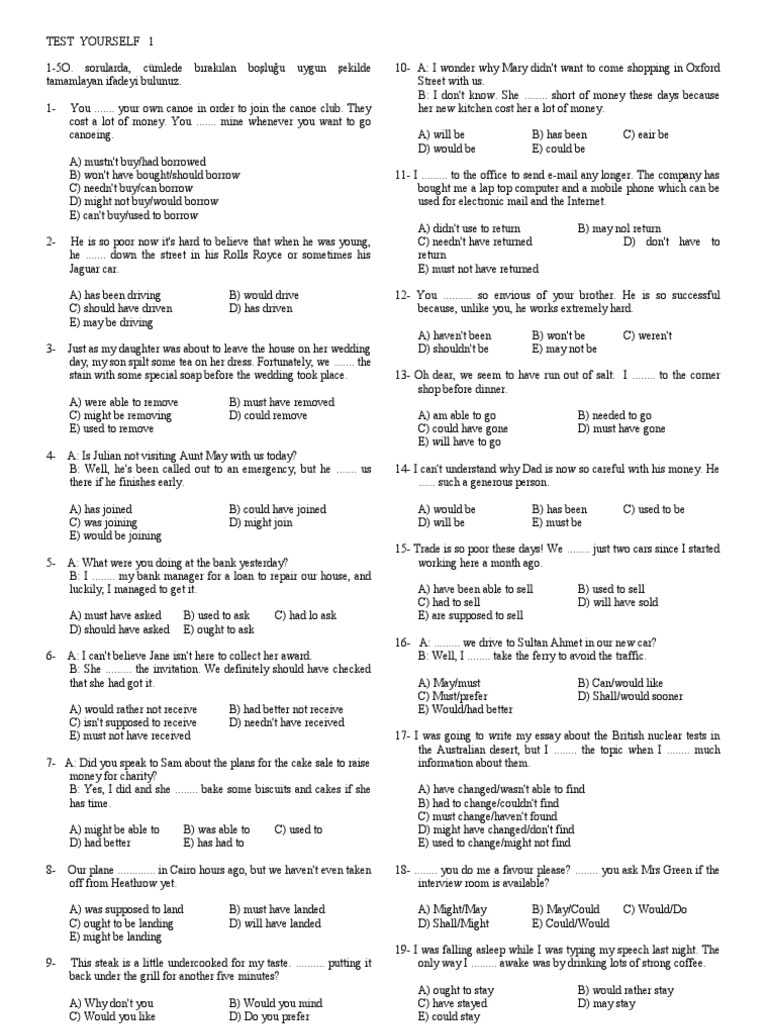 Els3 Test Yourself 1 Pdf Leisure Business