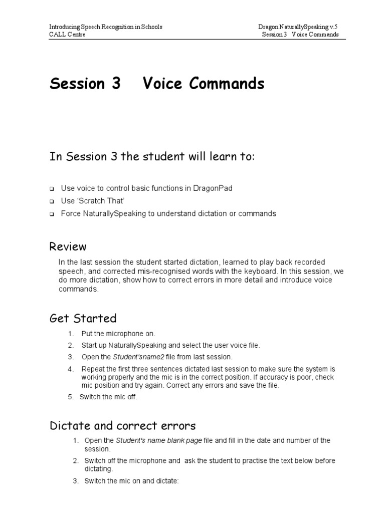 Voice Commands in Dragon NaturallySpeaking | PDF | Speech Recognition ...