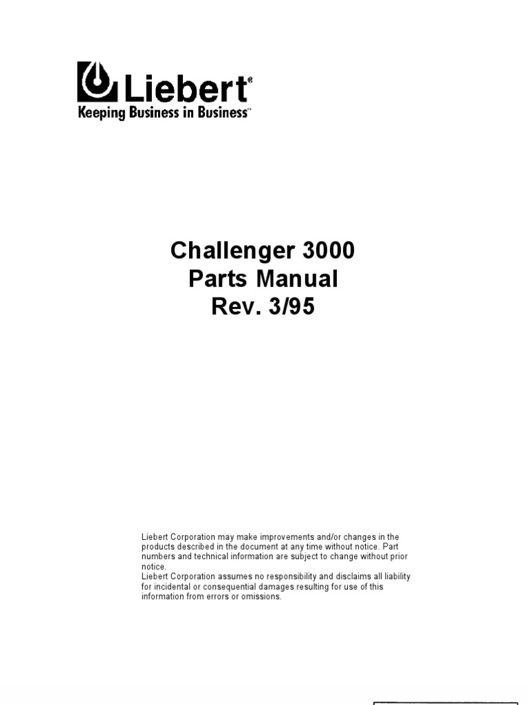 Liebert Challenger 3000 Sl-11940 | PDF
