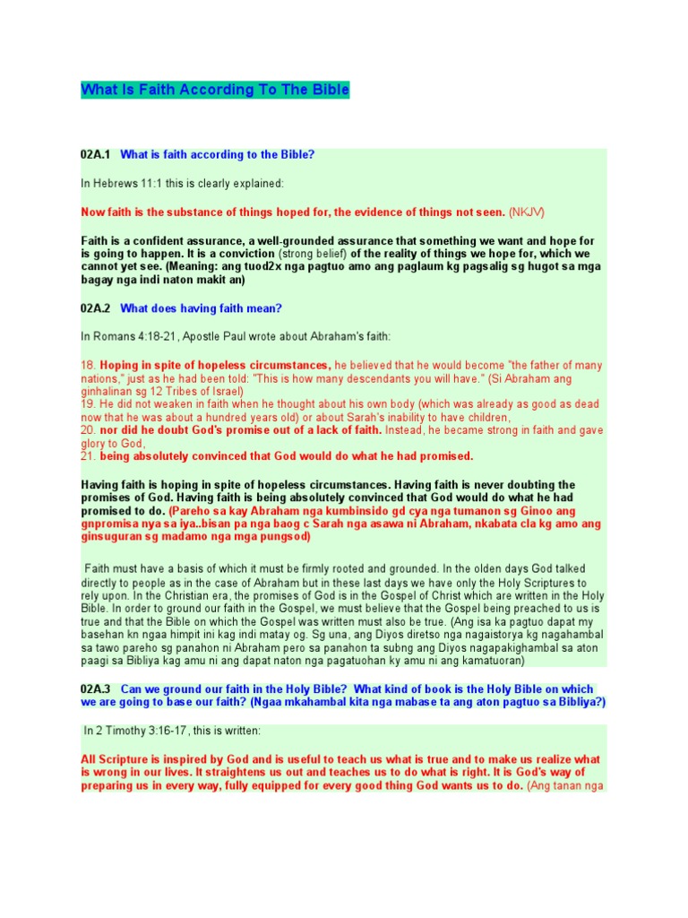 What Is Faith According To The Bible | PDF | Last Judgment | Sin