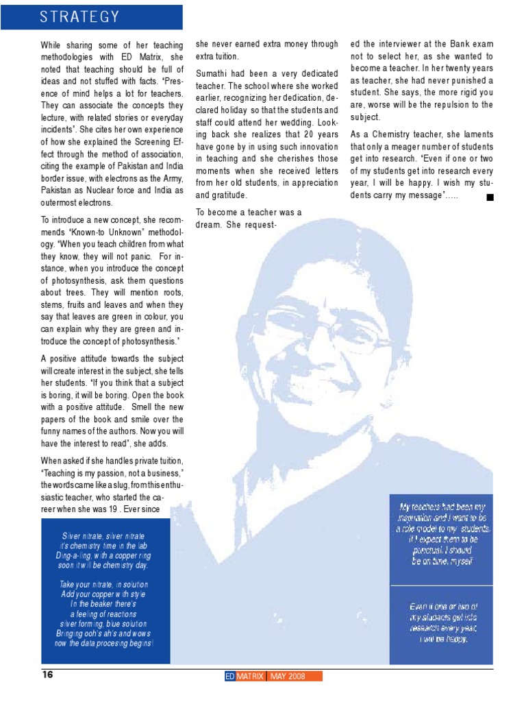 Ed Matrix May 2008 | PDF | University And College Admission | Learning