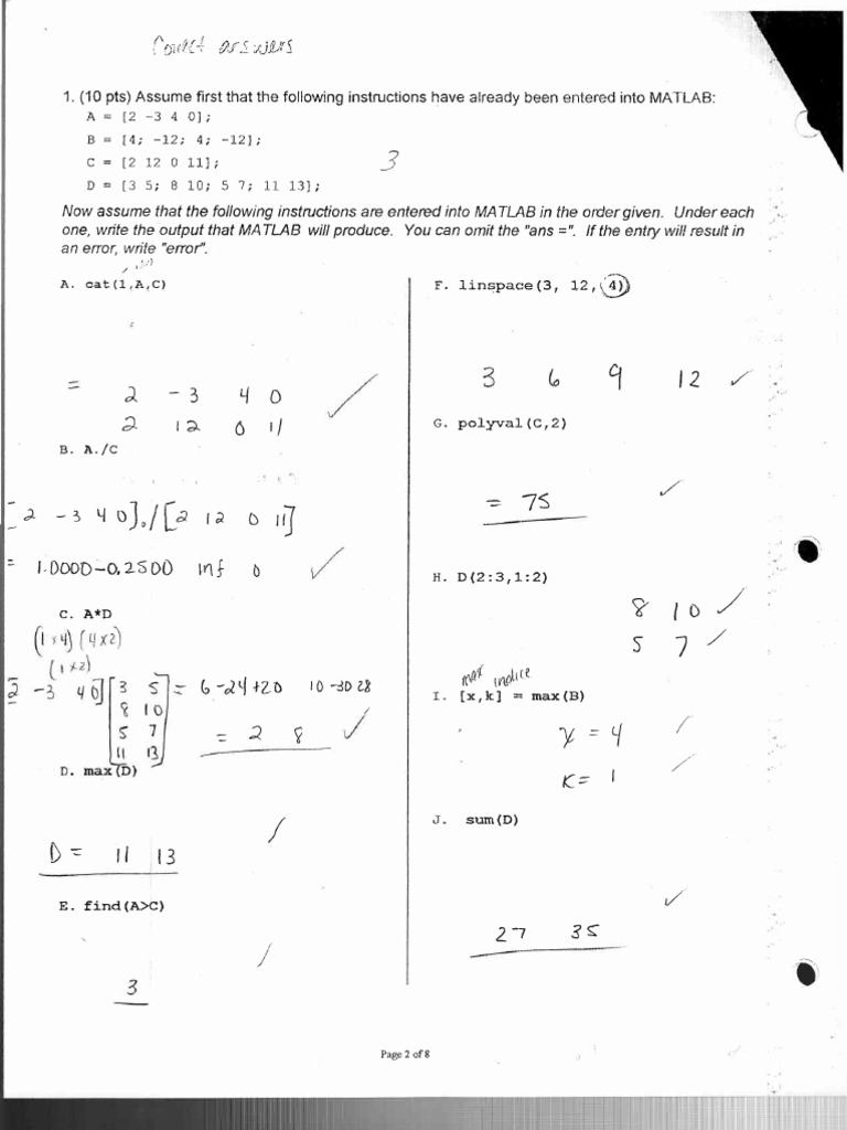 Previous ECE Exam-1 | PDF | Matrix (Mathematics) | Theoretical Physics