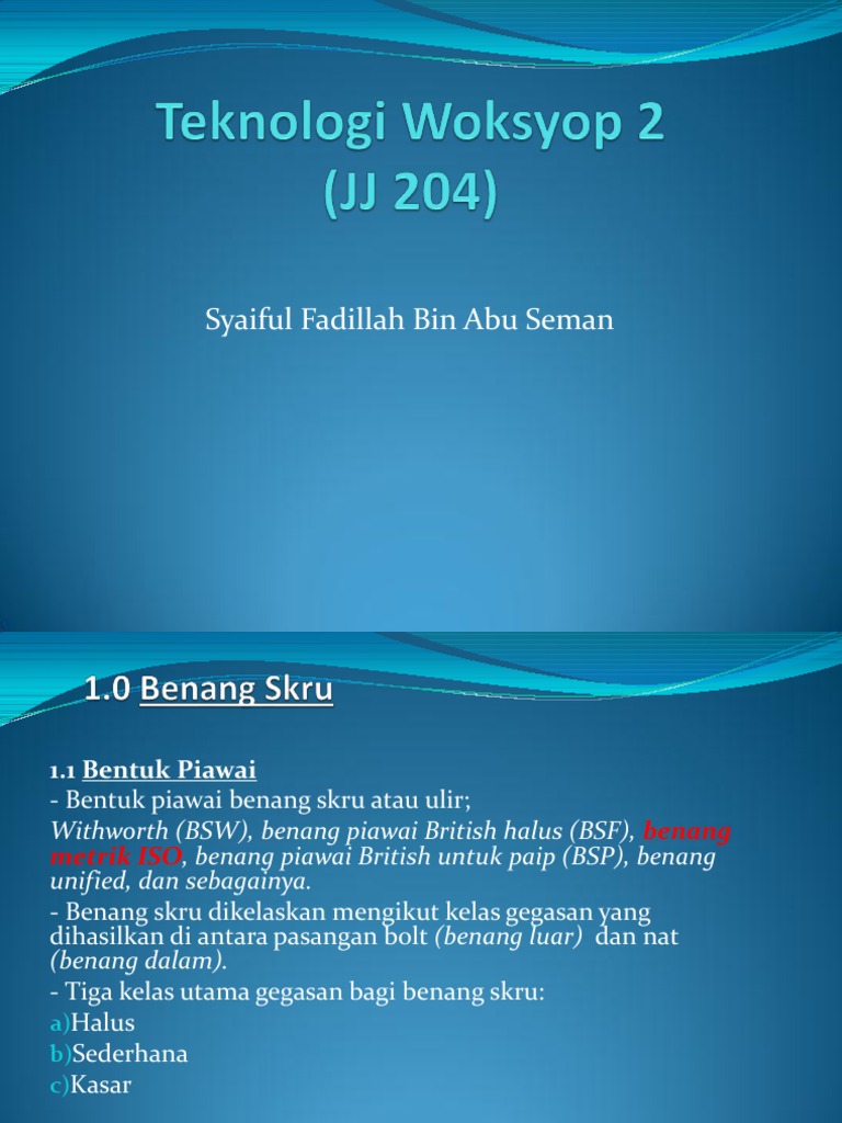 Bebenang Skru | PDF
