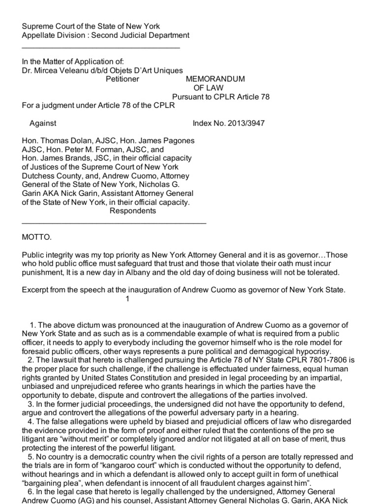 Cplr Article 78 Challenge Overview Pdf Collateral Estoppel