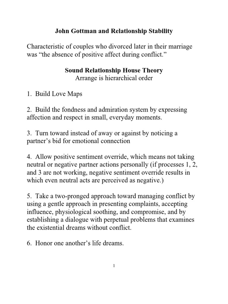 Gottman and Relationship Stability | PDF