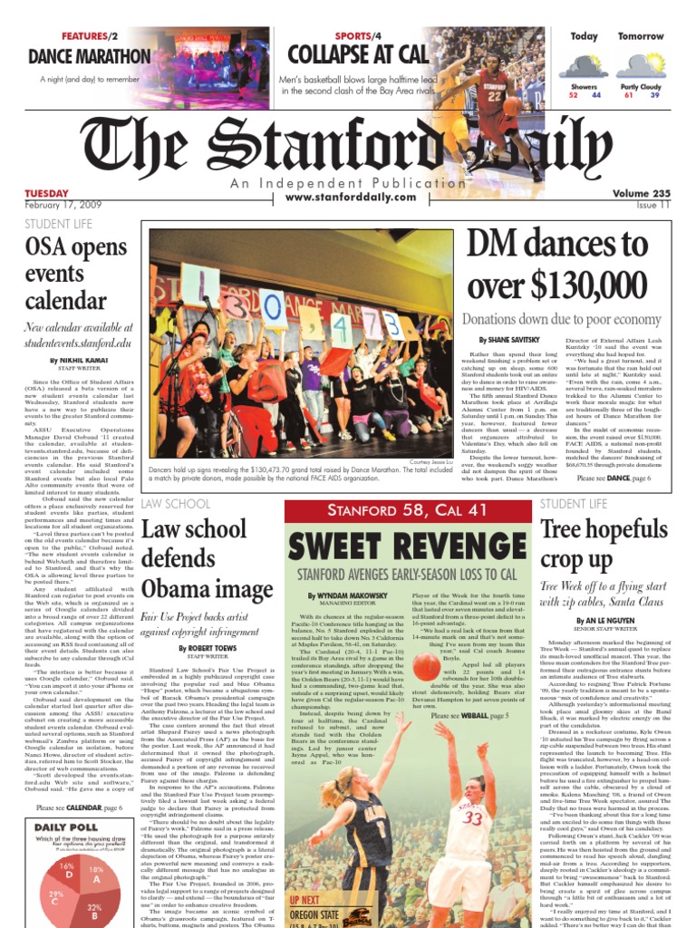 02/17/09 - The Stanford Daily [PDF] | Stanford University | Fair Use