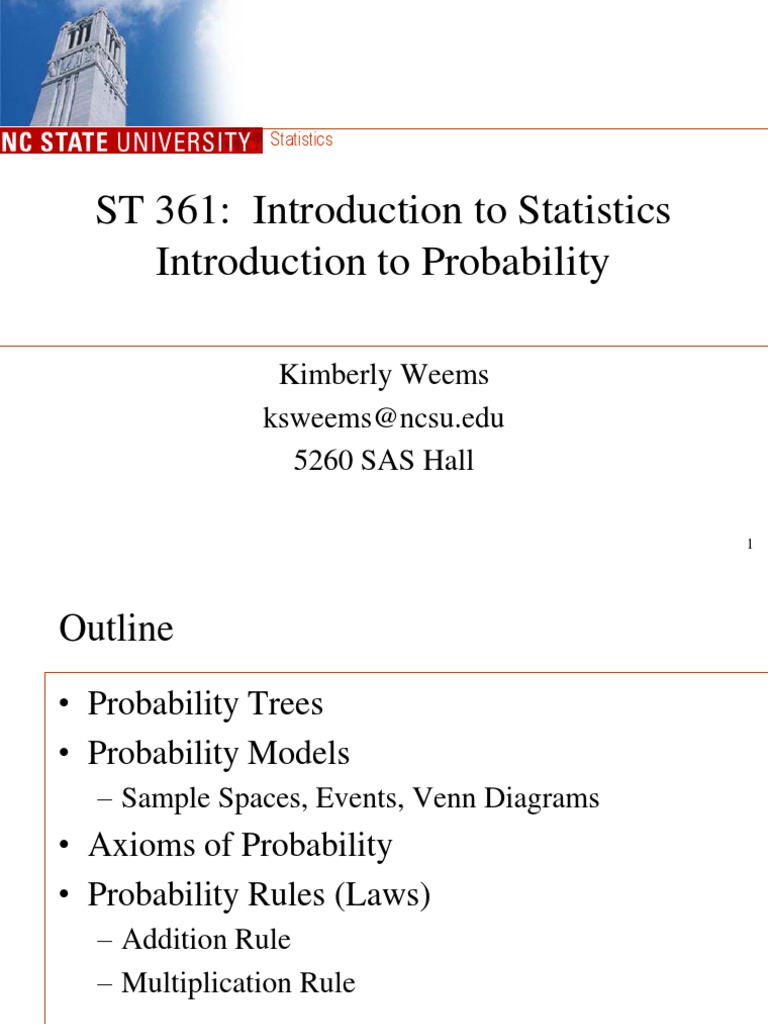 Lecture 05. Introduction To Probability Web | PDF | Probability Distribution | Probability Theory