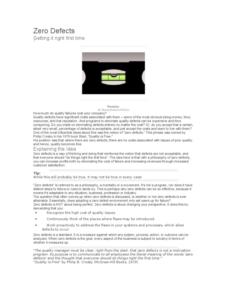 Zero Defects | Quality Management | Quality (Business) | Free 30-day ...