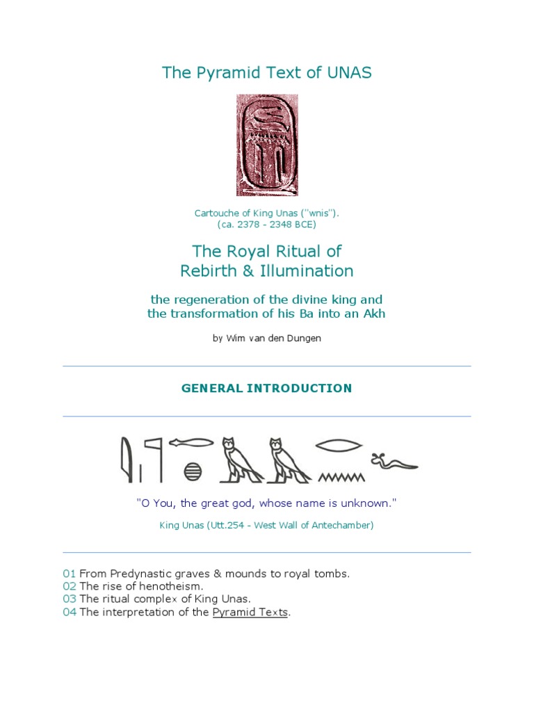 1-The Pyramid Text of UNAS - Wim Van Den Dungen.2007.68p | PDF ...