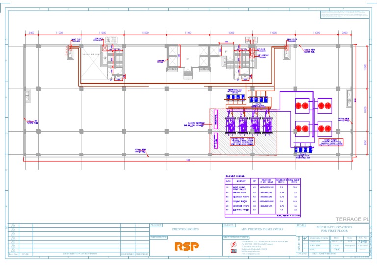Terrace Plan: Mep Shaft Locations For First Floor Preston Hights M/S ...