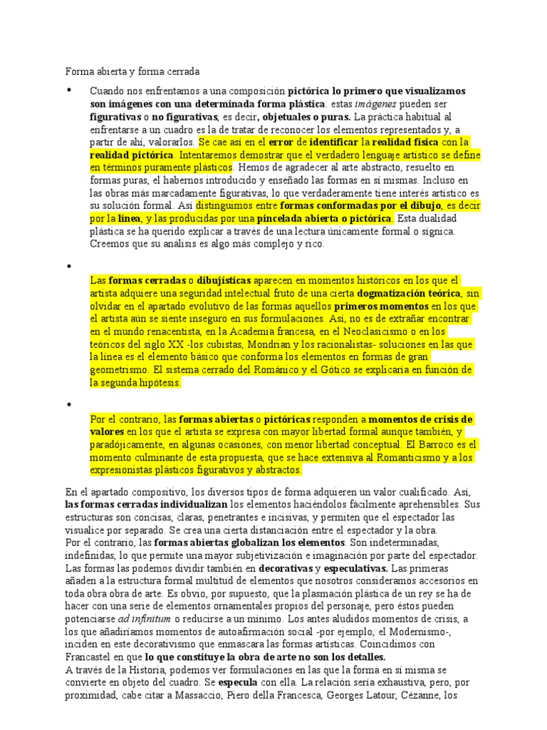 Forma Abierta y Forma Cerrada | PDF | Pinturas | Renacimiento