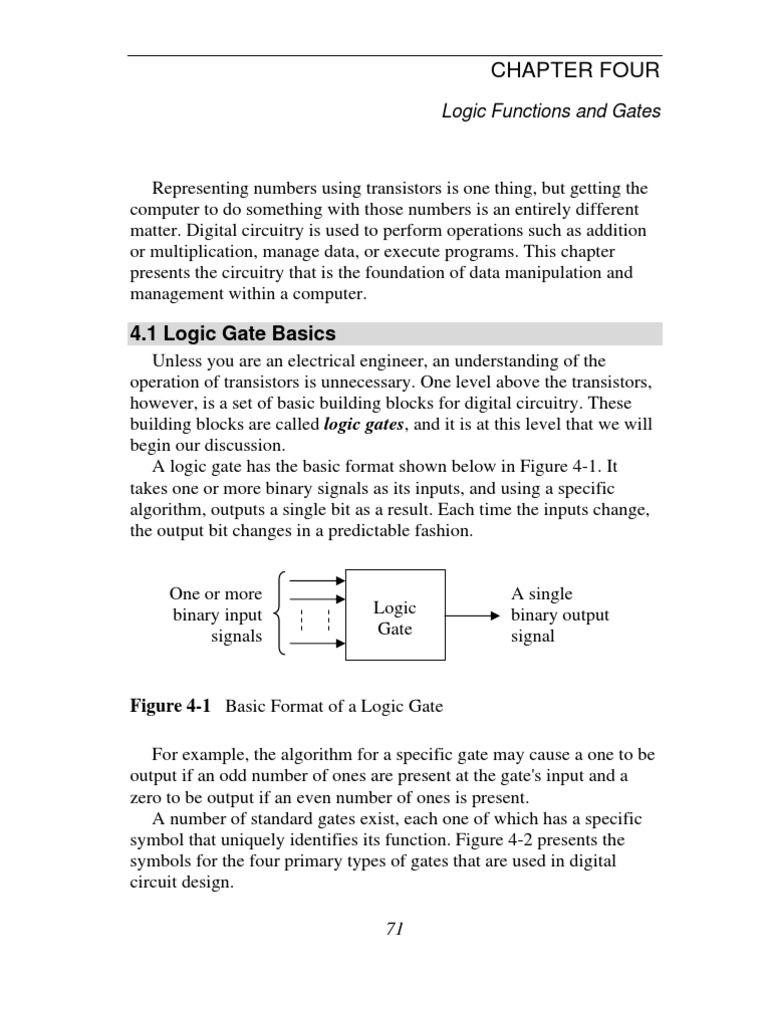 4.1 Logic Gate Basics: Chapter Four | PDF | Logic Gate | Digital ...