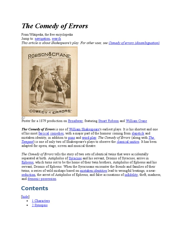 The Comedy of Errors | The Comedy Of Errors | Theatre