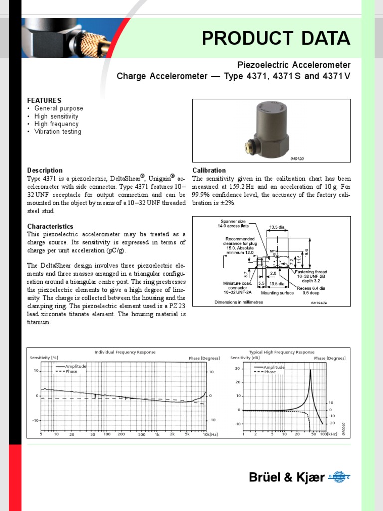 B&K 4371 | PDF | Accelerometer | Piezoelectricity