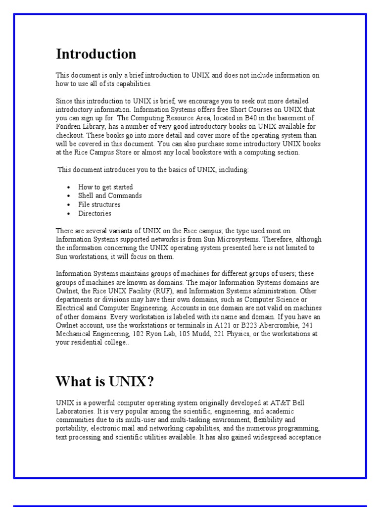 Intro To Unix Command Line Interface Computer File
