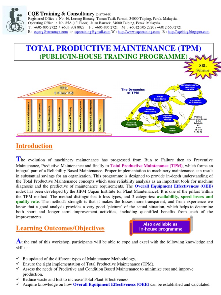 12.Total Productive Maintenance TPM | Reliability Engineering | Leadership