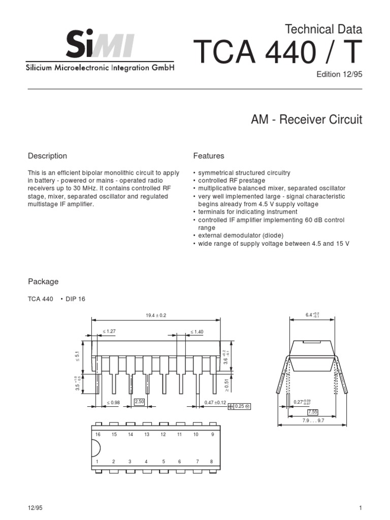 Tca 440 T | Download Free PDF | Amplifier | Electronic Oscillator