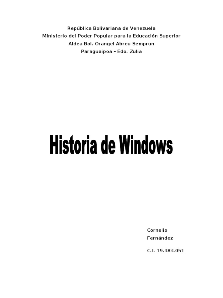 Historia Del Windows | PDF | Microsoft Windows | Microsoft