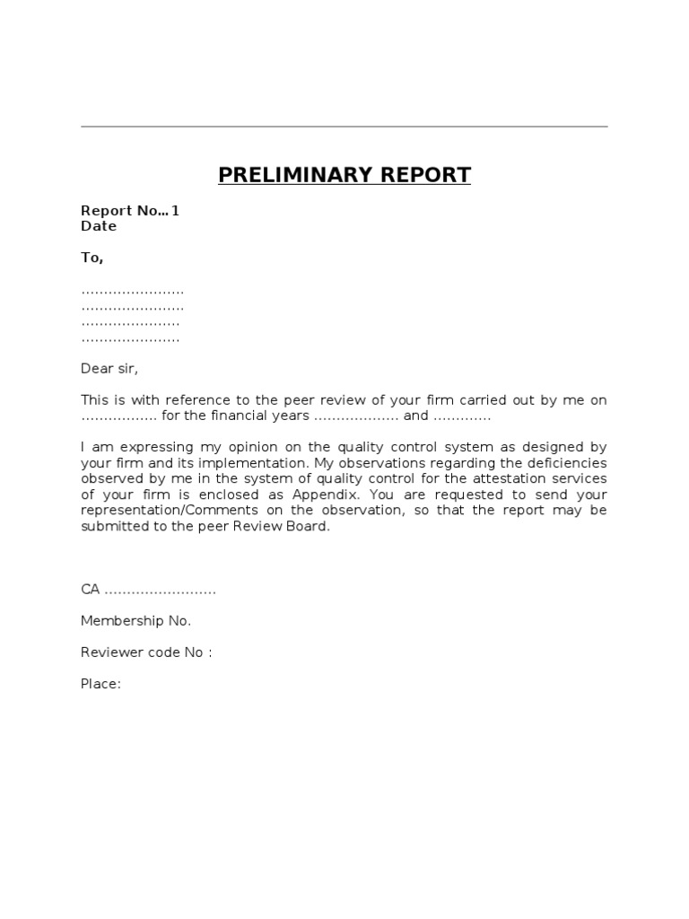 14 Format of Peer Review Report | PDF | Audit | Government