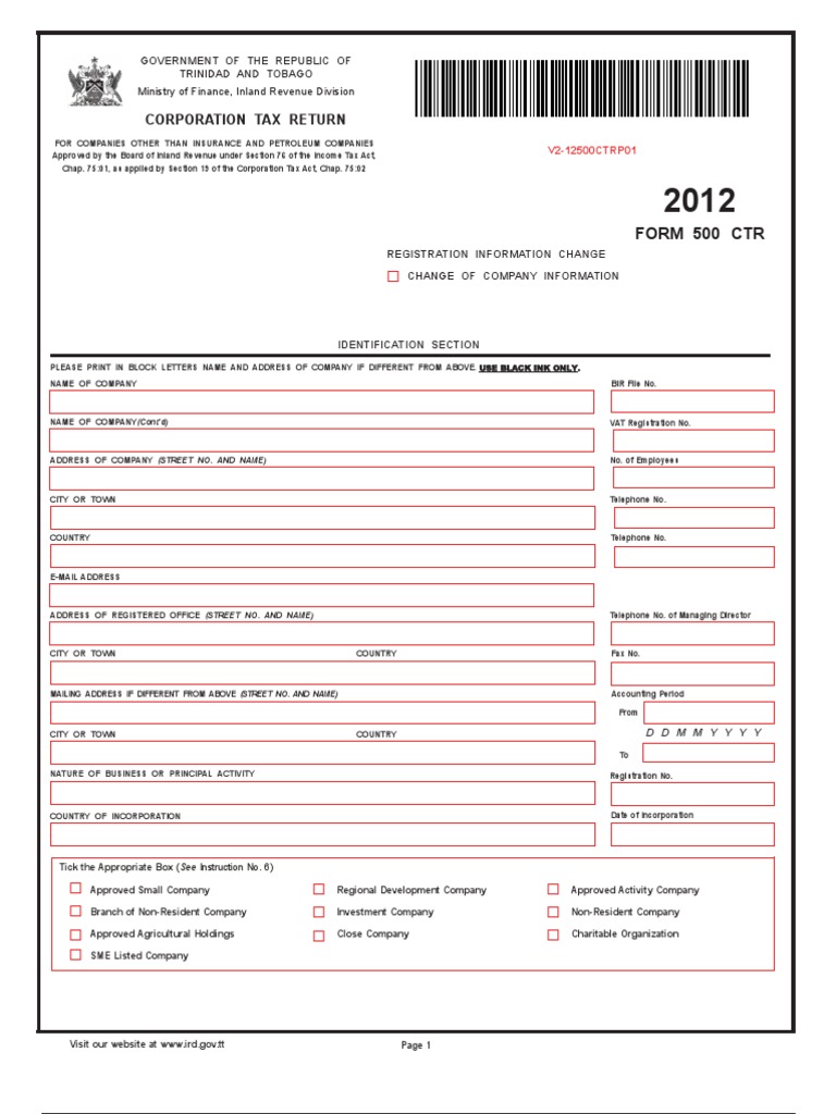 Corp Tax 2012 Master Trinidad and Tobago | PDF | United Kingdom ...