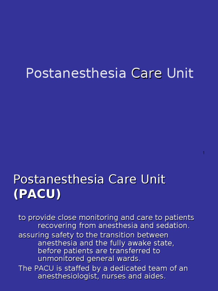 9 the Post Anesthesia Care Unit | Anesthesia | Pain Management | Free ...
