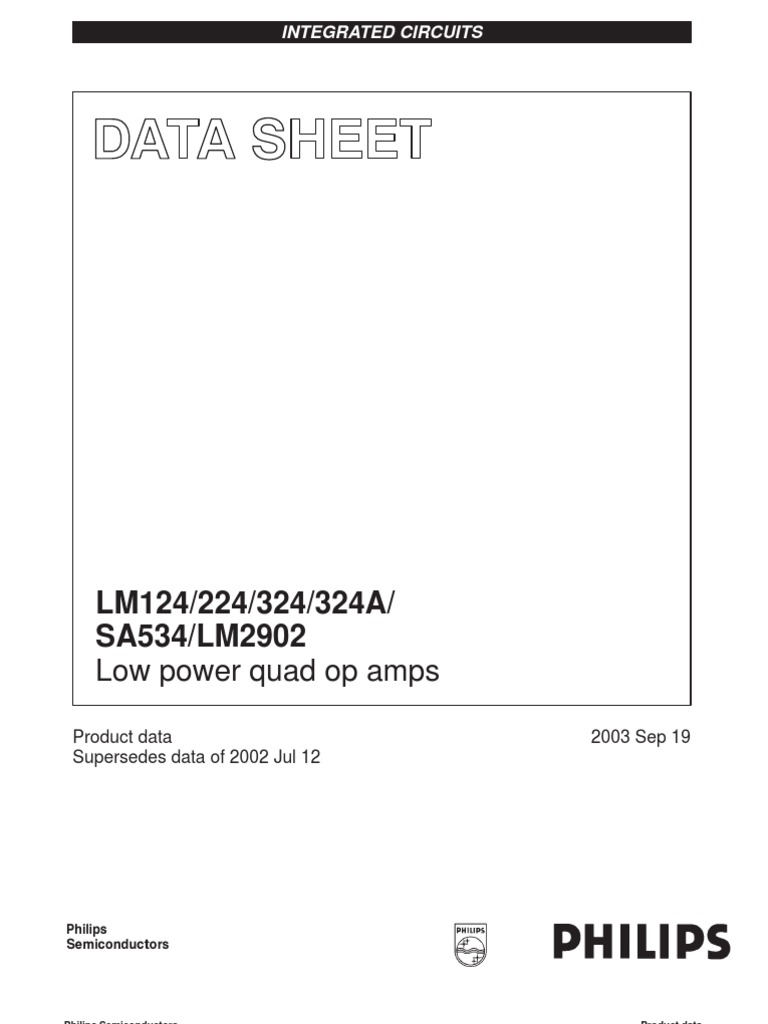LM124/224/324/324A/ SA534/LM2902: Low Power Quad Op Amps | PDF ...