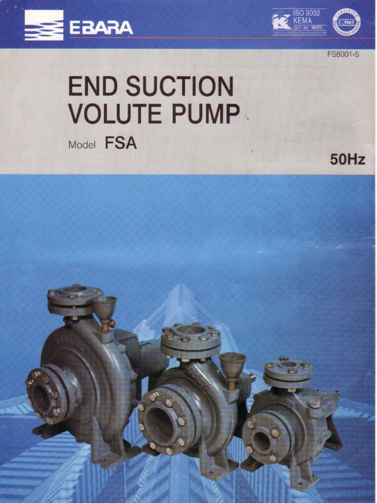 End Suction Volute Pump: Technical Specifications, Performance Curves ...