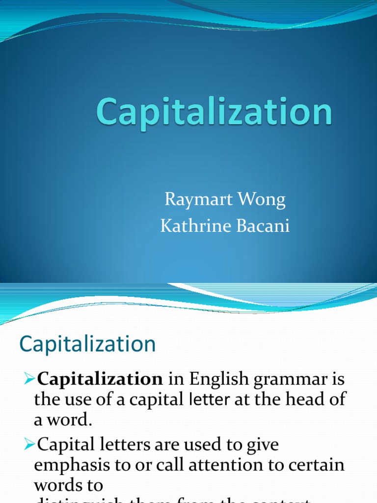 Capitalization | PDF