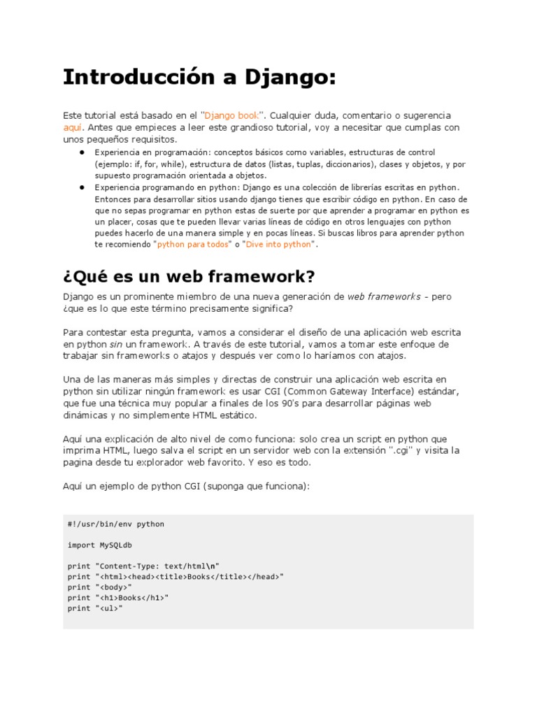 Django Book Español - Google Drive | PDF | Python (lenguaje de ...
