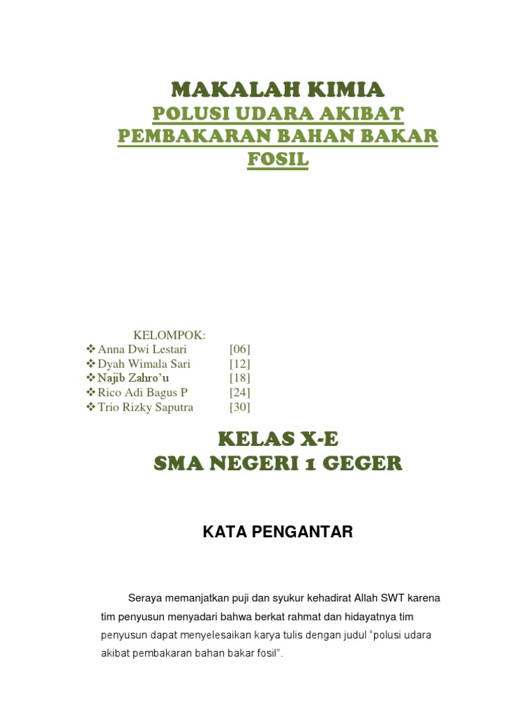 Pembakaran Bahan Bakar Fosil | PDF