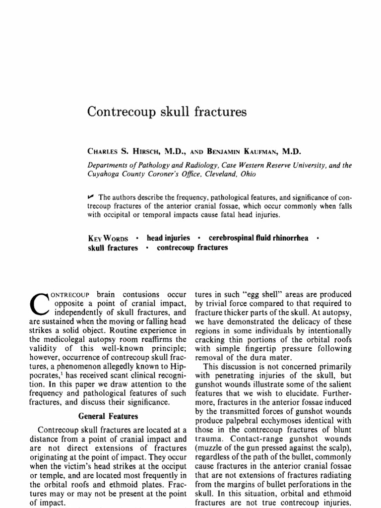 Countercoup Skull Fractures | PDF | Skull | Human Head And Neck