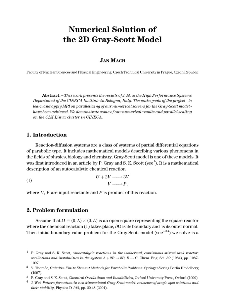 Numerical Solution of 2d Gray-Scott Model | PDF | Numerical Analysis ...