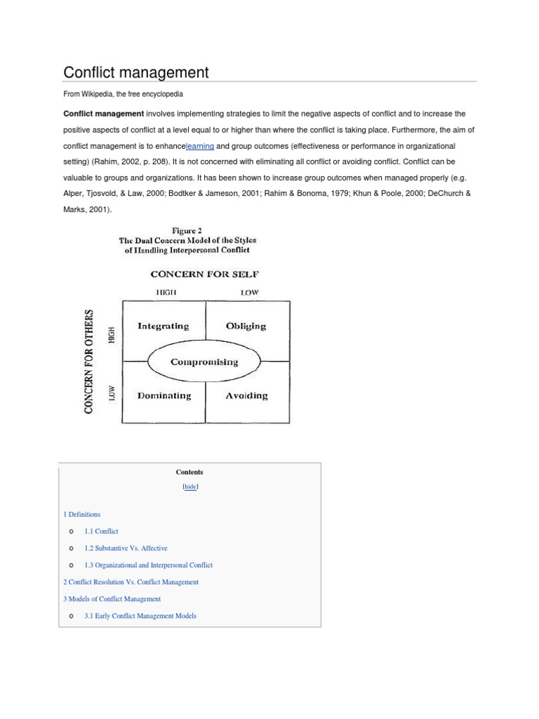 Conflict Management | PDF | Conflict (Process) | Cognitive Science