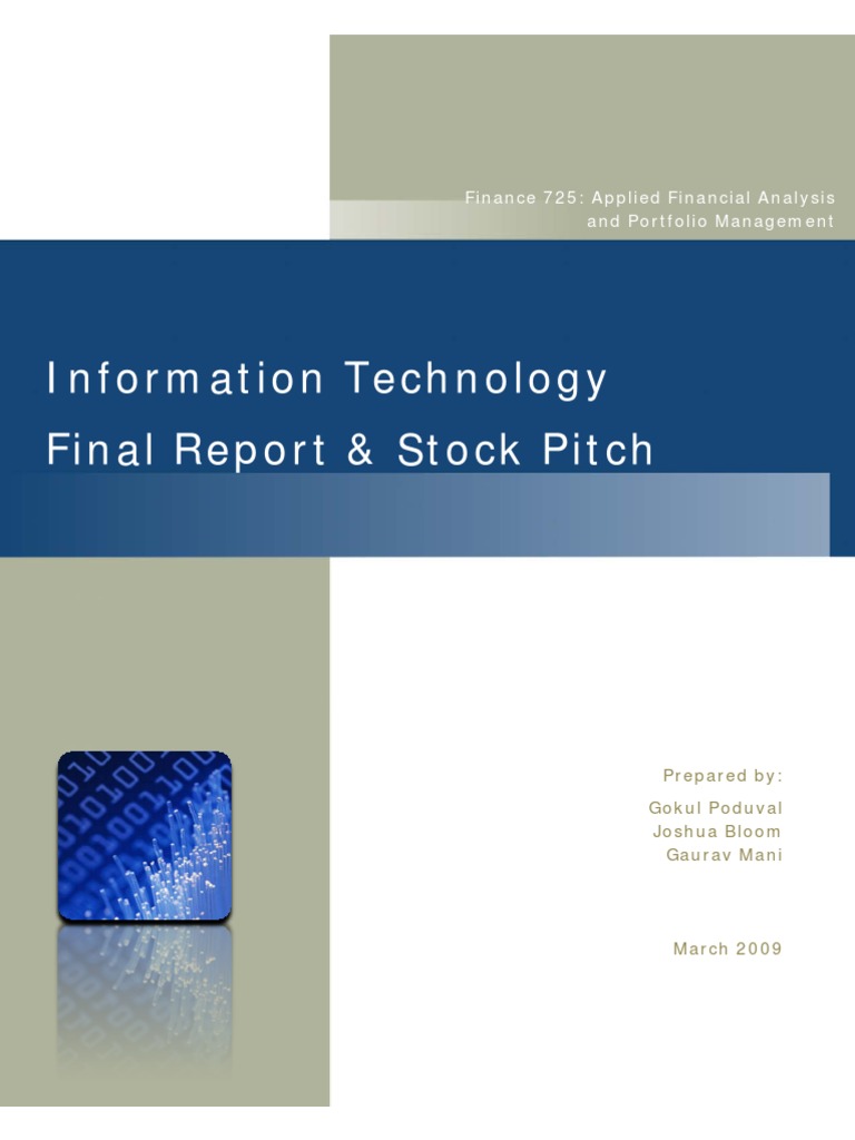 IT Sector Final Report and Stock Pitch | PDF | Integrated Circuit | Stocks